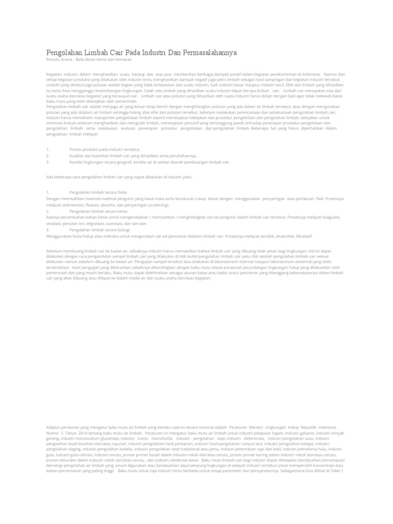 Limbah Cair | PDF