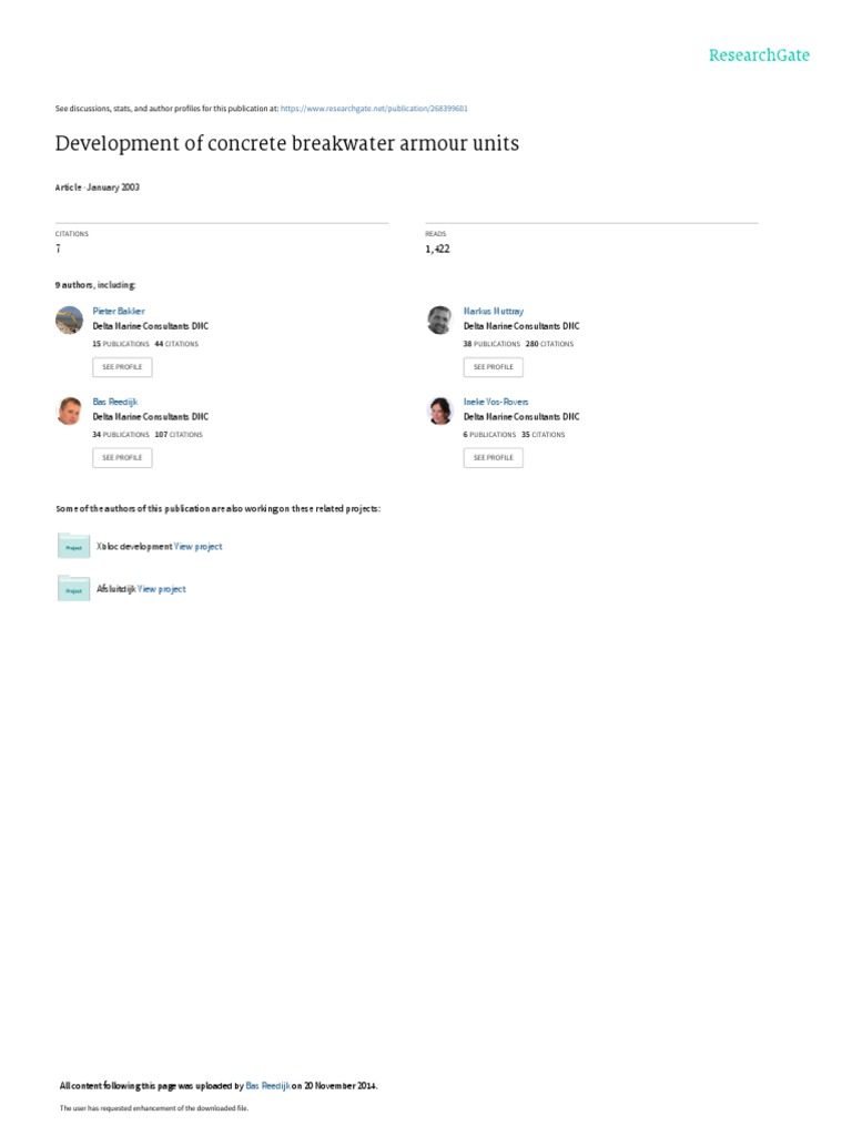 Development of Concrete Breakwater Armour Units: January 2003 | PDF ...