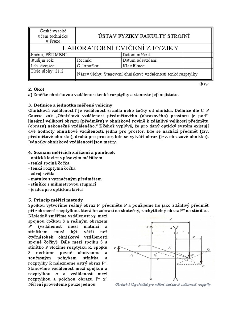 Laboratorní Cvičení Z Fyziky: Ústav Fyziky Fakulty Strojní | PDF