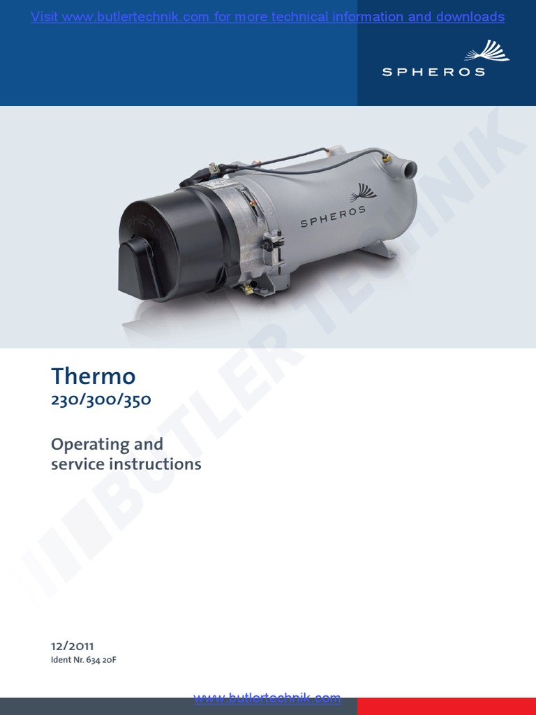 Webasto Heater Thermo 300 Operating Instructions | PDF