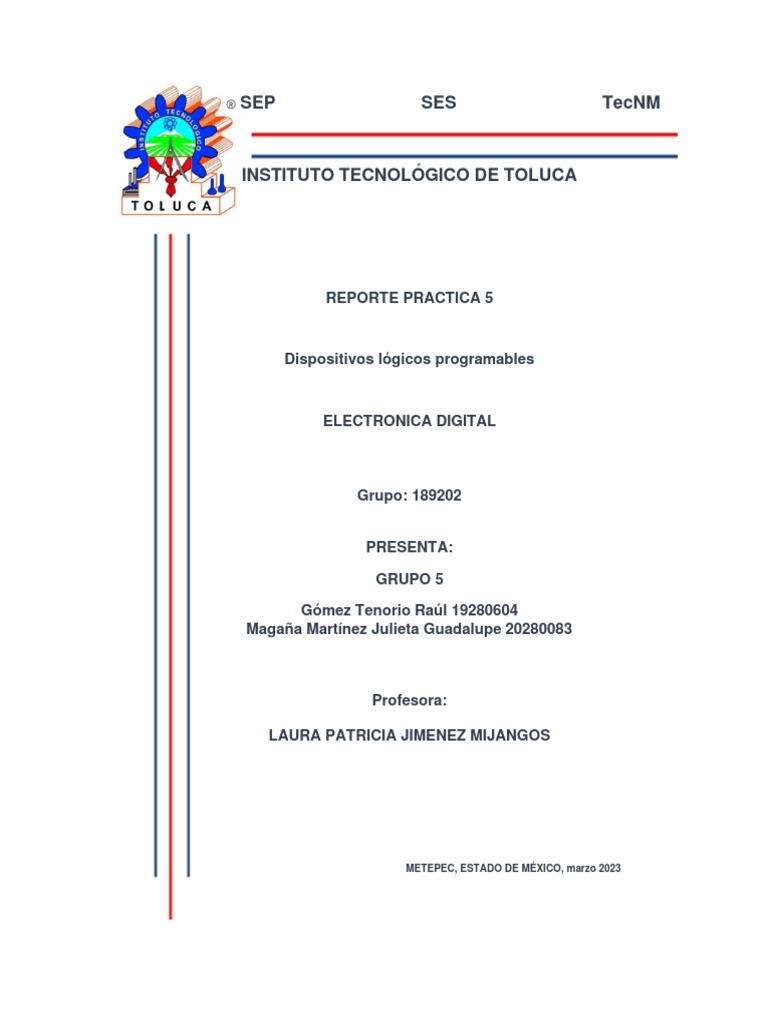 Practica 5 Dispositivos Lógicos Programables | PDF | Lenguaje de descripción de hardware ...