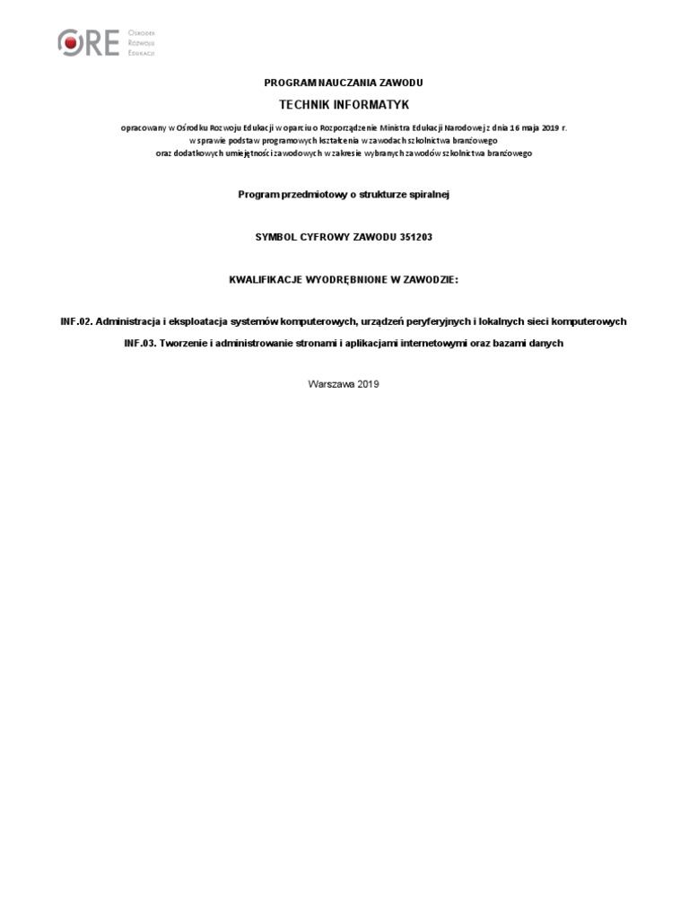 Technik Informatyk 351203 | PDF