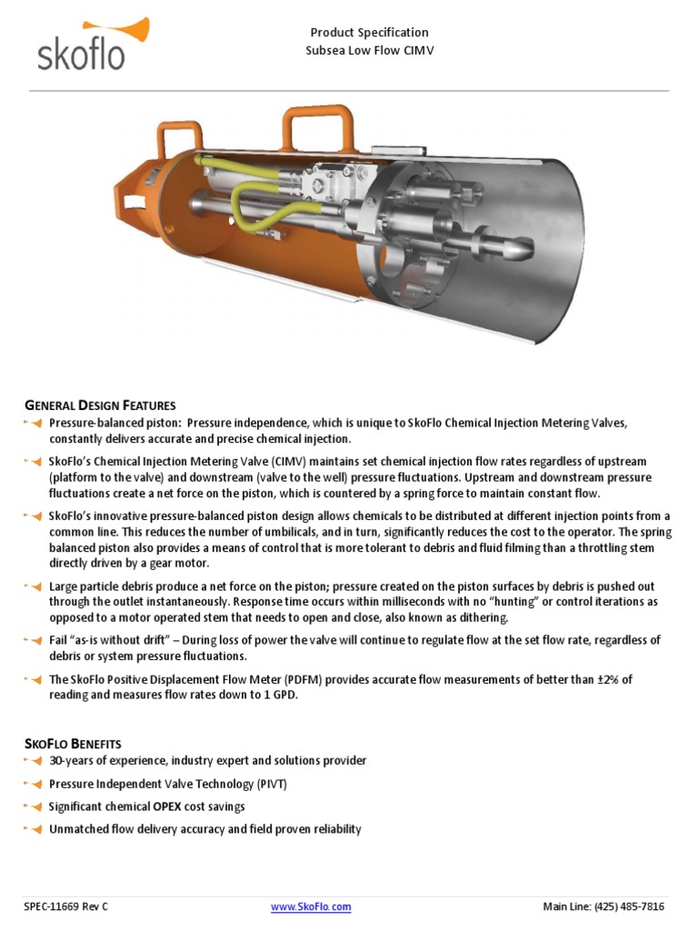 Subsea Low Flow CIMV Specifications | PDF | Flow Measurement | Valve