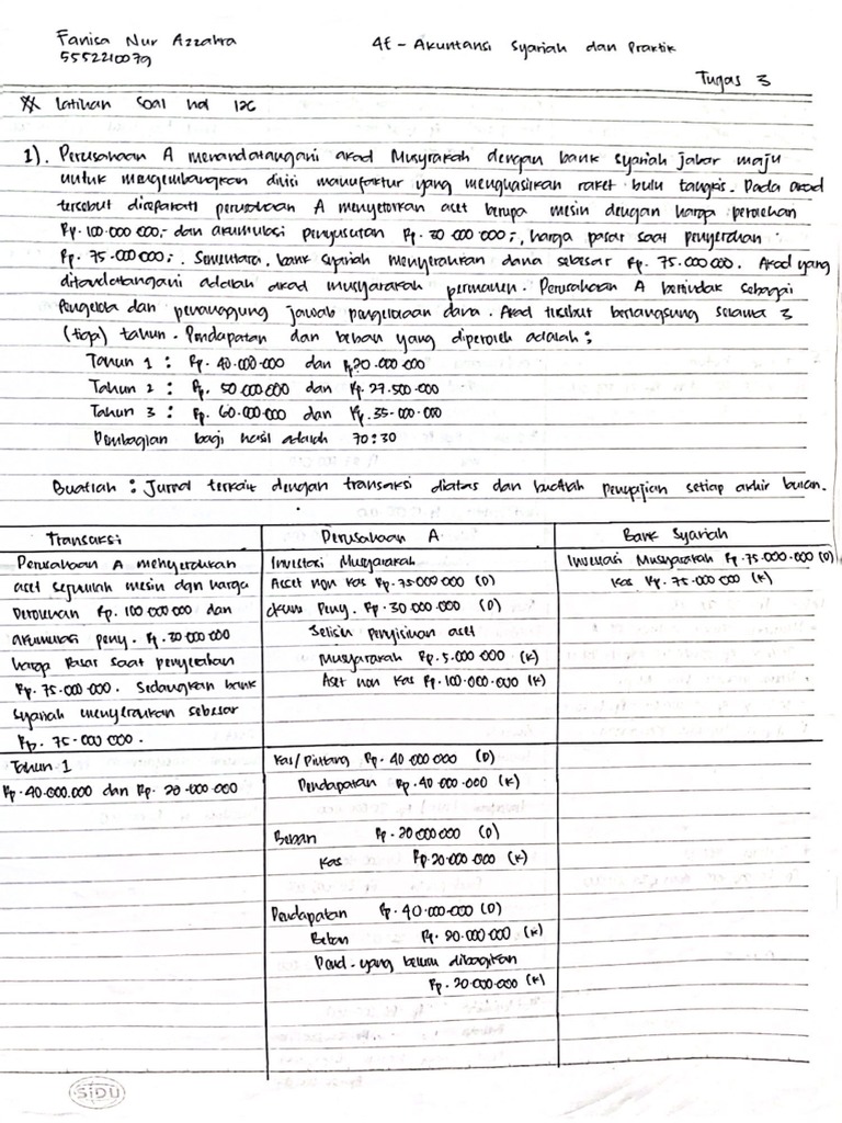 Fanisa Nur Azzahra_5552210079_Tugas 3 AK | PDF