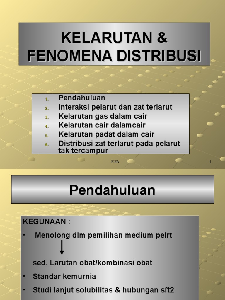 Kelarutan dan Distribusi Zat Terlarut | PDF