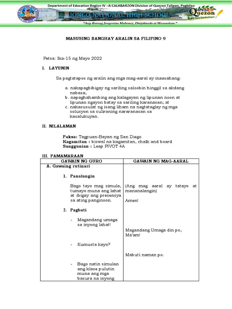 Filipino 9 (05-15-23) Final | PDF