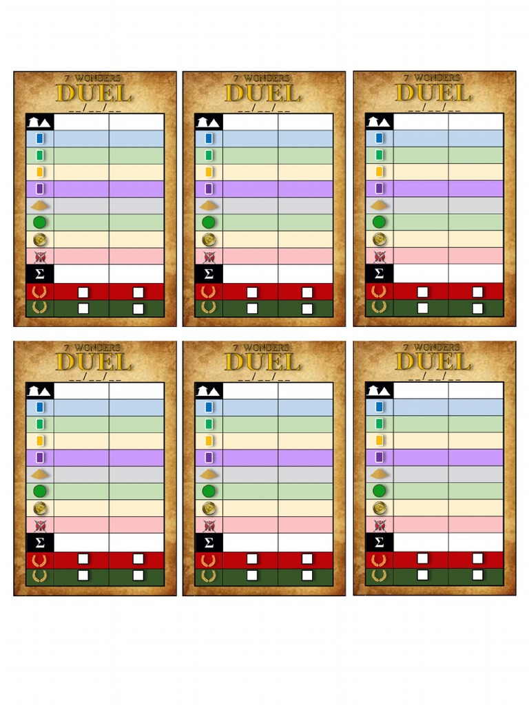 7 Divu Sveta Duel Bodovaci Tabulka CZ | PDF