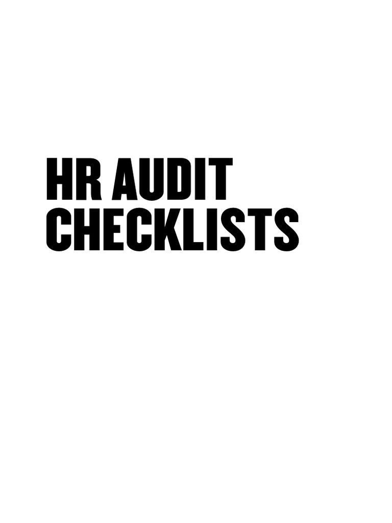 HR Audit Checklist | PDF | Compensation And Benefits | Employment