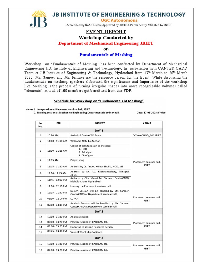Report On Fundamentals of Meshing | PDF