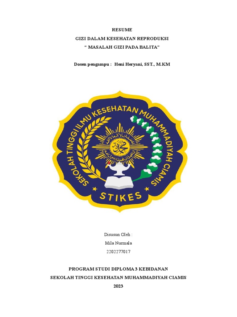 Resume Masalah Gizi Pada Balita | PDF