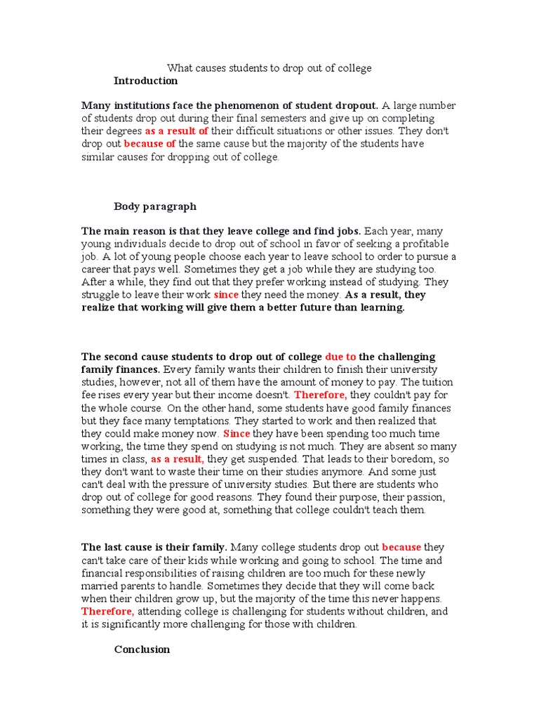 Reasons Students Drop Out of College | PDF | Wellness