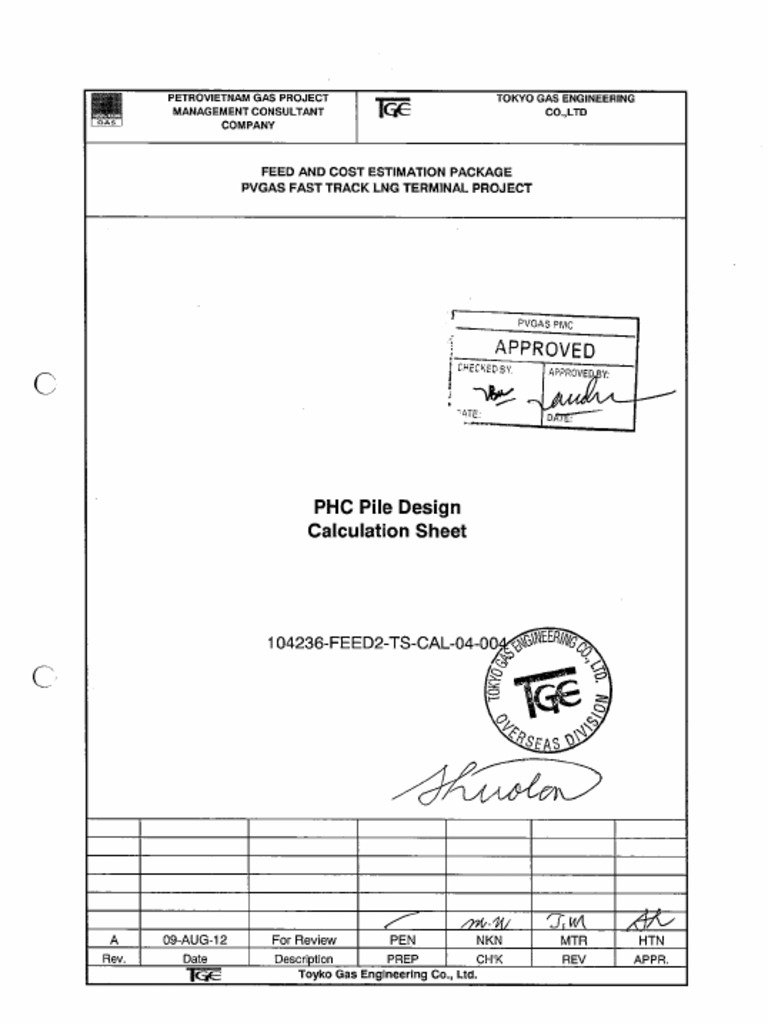 05 PHC Pile Design Calculation Sheet | PDF