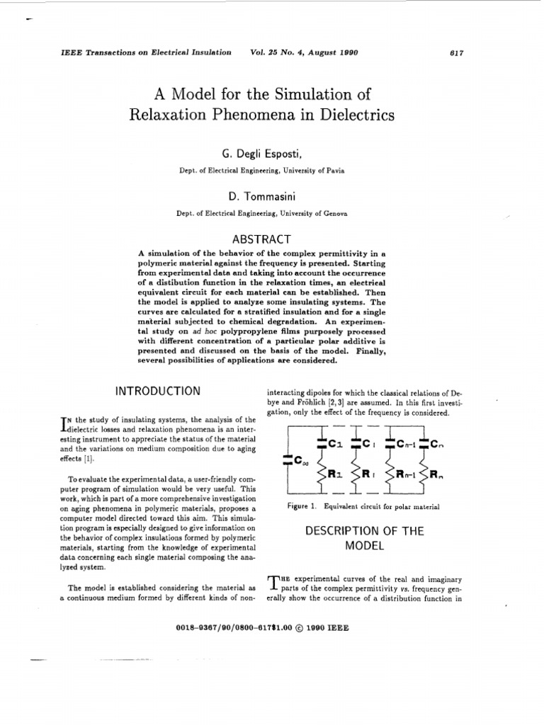 Simulation Model for Dielectric Relaxation | PDF | Dielectric ...