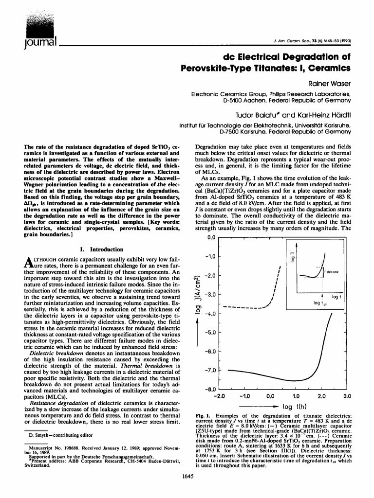 Electrical Degradation in Ceramics | PDF | Dielectric | Capacitor