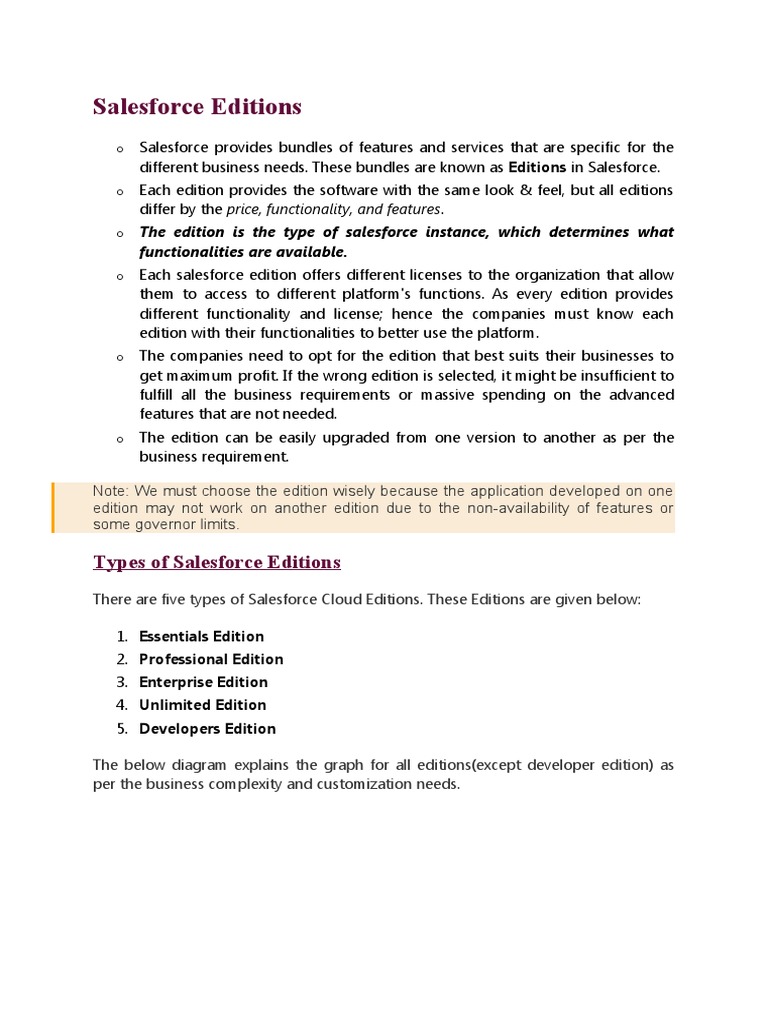 Salesforce Editions | PDF | Customer Relationship Management | Computing