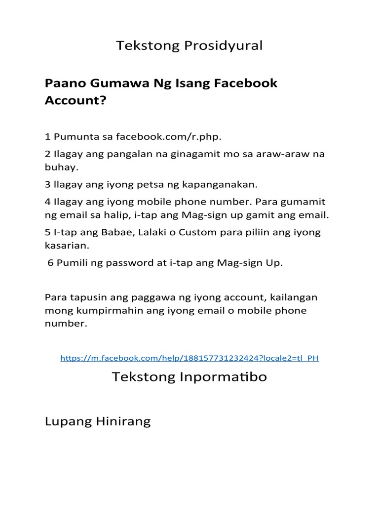 Mga Halimbawa NG Teksto | PDF