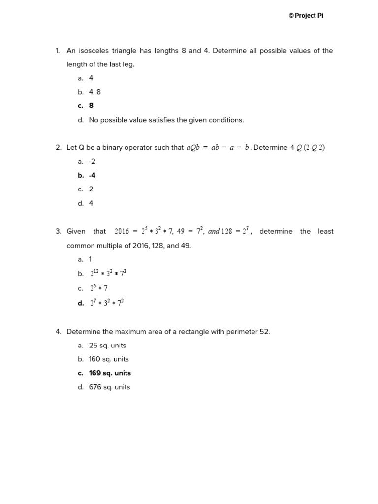 UPCAT Mock Exam Answer Key | PDF | Mean | Area