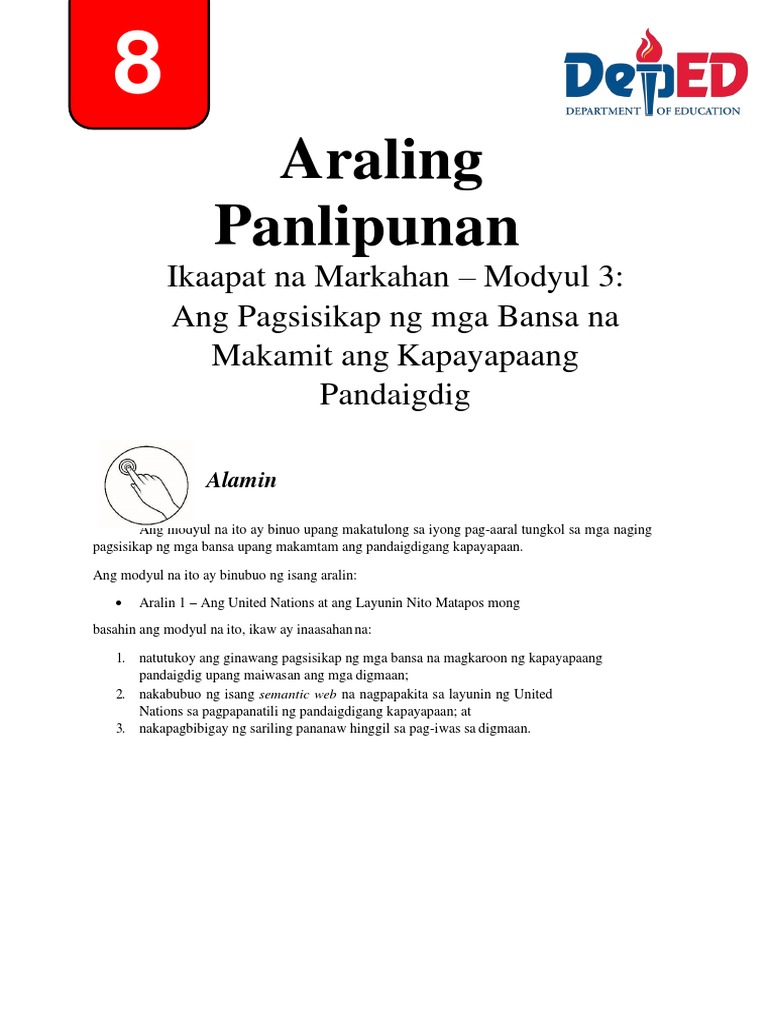 Araling Panlipunan: Ikaapat Na Markahan - Modyul 3: Ang Pagsisikap NG ...