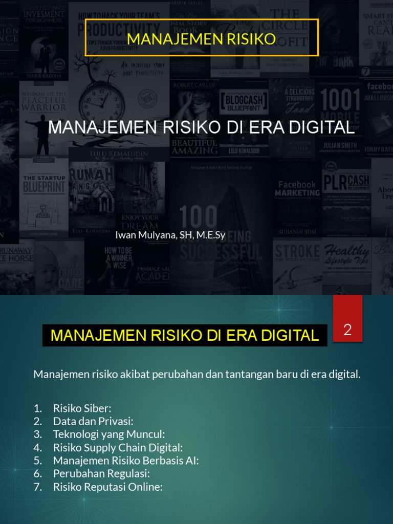 14 MANAJEMEN RISIKO DI ERA DIGITAL - Manrisk 2023 GENAP | PDF