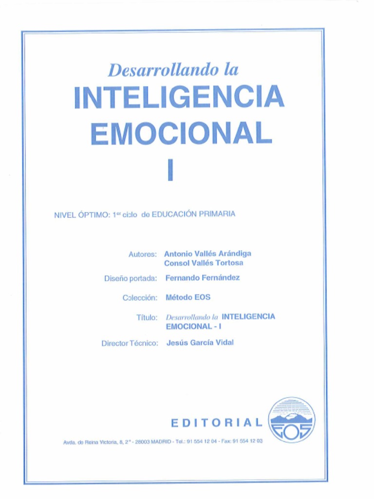 Eos Int Emocional 1 Ciclo Primaria Pdf
