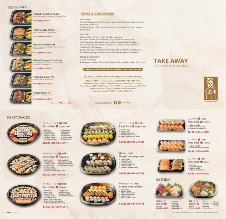 Sushi Tei Takeaway Brochure - Compressed | PDF