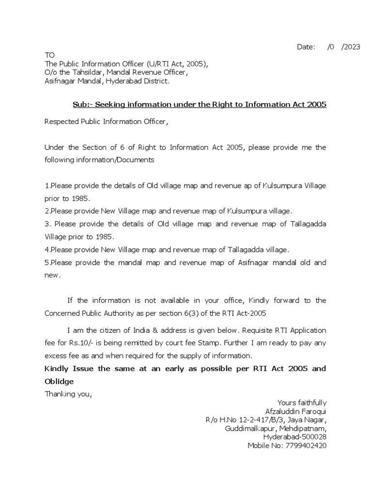 RTI Village Map | PDF