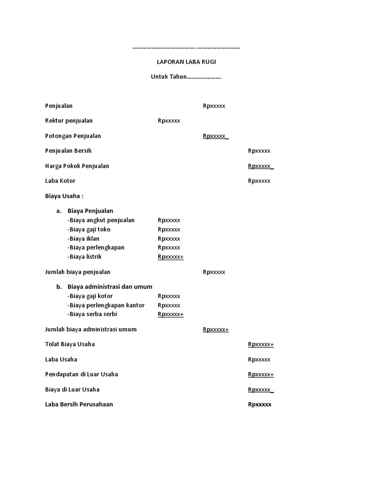 Laporan Laba Rugi Nova Fitri Awalia (Otkp 2) | PDF | Bisnis | Pengelolaan Keuangan & Uang