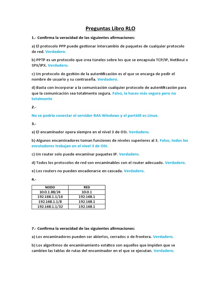 Preguntas Libro RLO | PDF