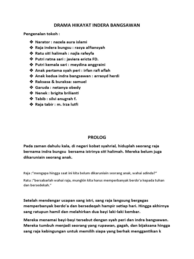 Drama Hikayat Indera Bangsawan Pdf
