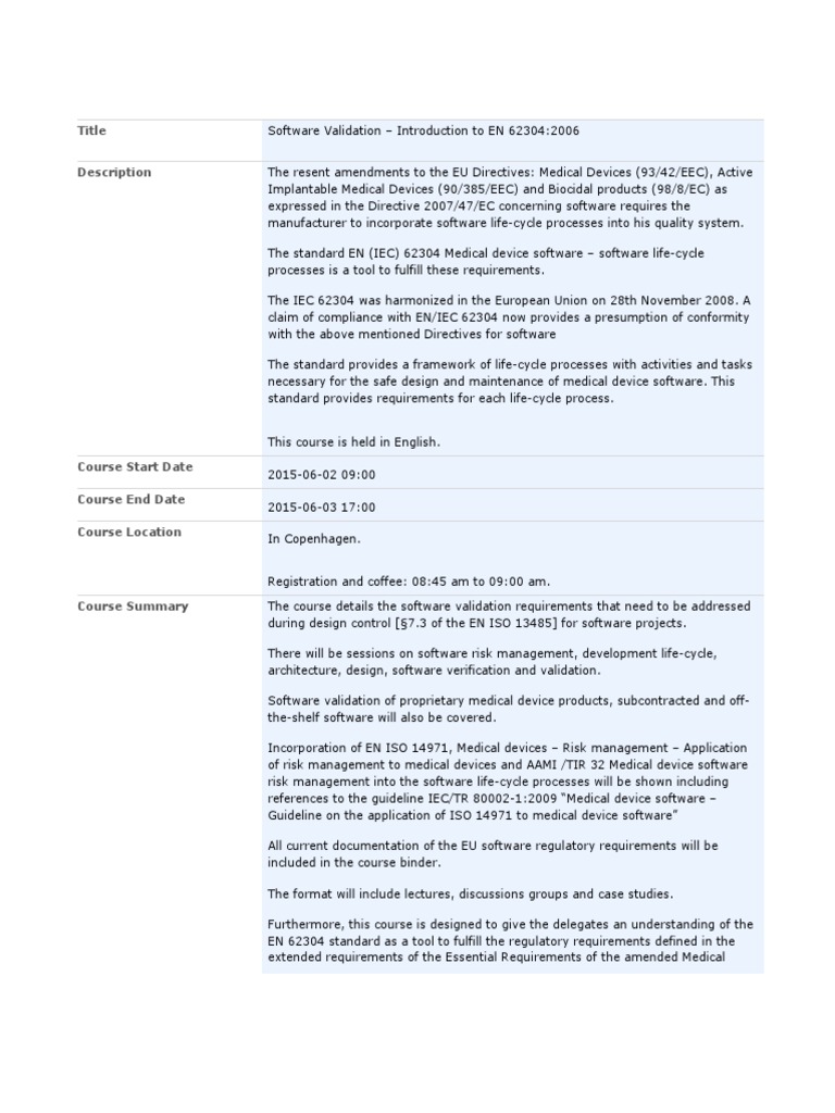 Iec62304 3 | PDF | Medical Device | Verification And Validation
