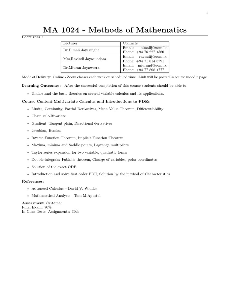 Lecture 01 Pdf Derivative Function Mathematics