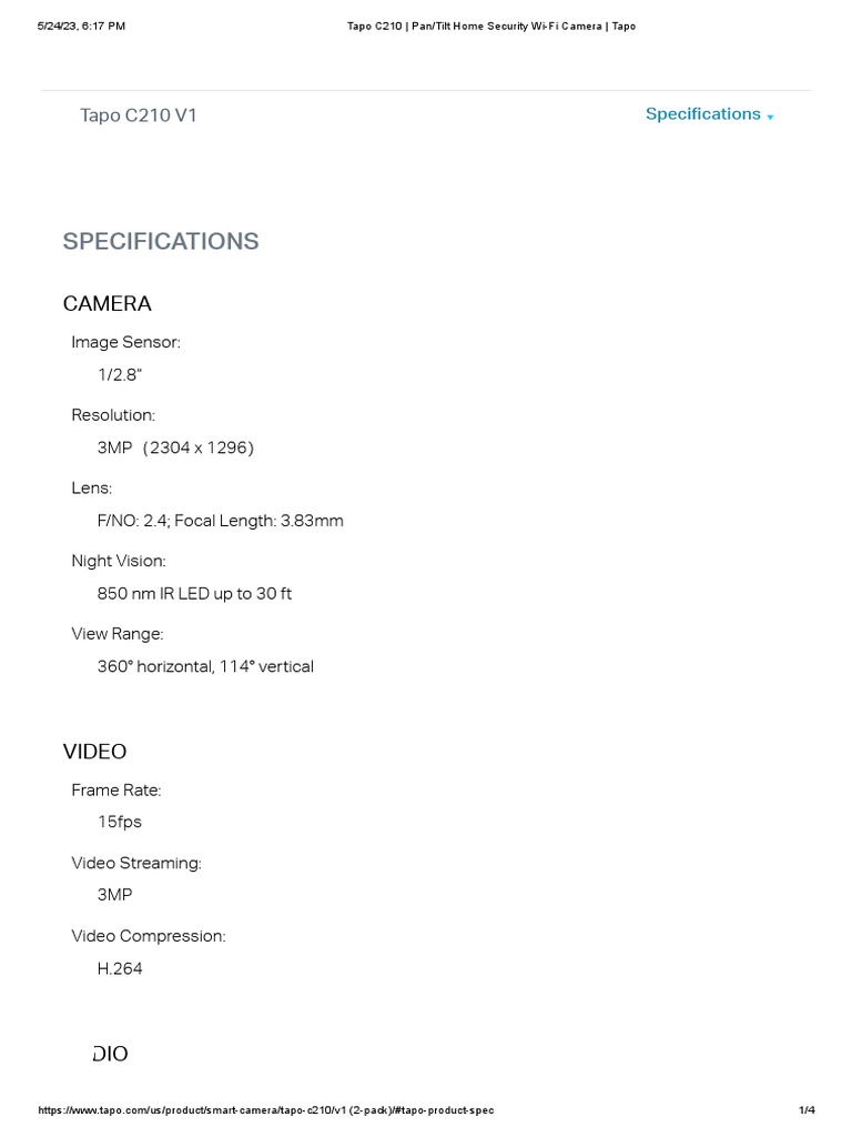 Tapo C210 - Pan - Tilt Home Security Wi-Fi Camera - Tapo 2 | PDF ...