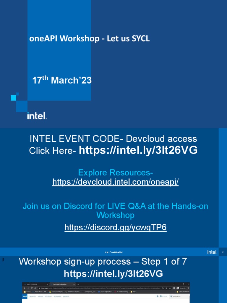 Intel DevCloud Setup Guide-16th March (1) .PPTX (1) | PDF | Computers | Technology & Engineering