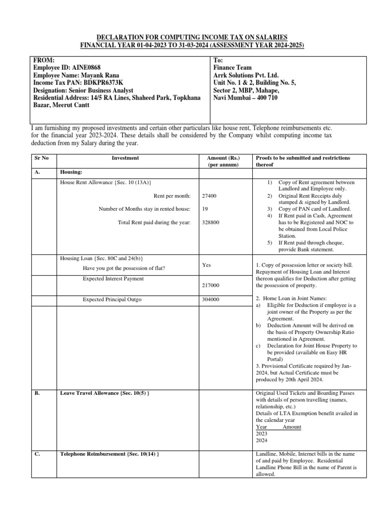 2023-04-25-17-32-23-TDS-Declaration-Form-for-FY-2023-24 | PDF ...