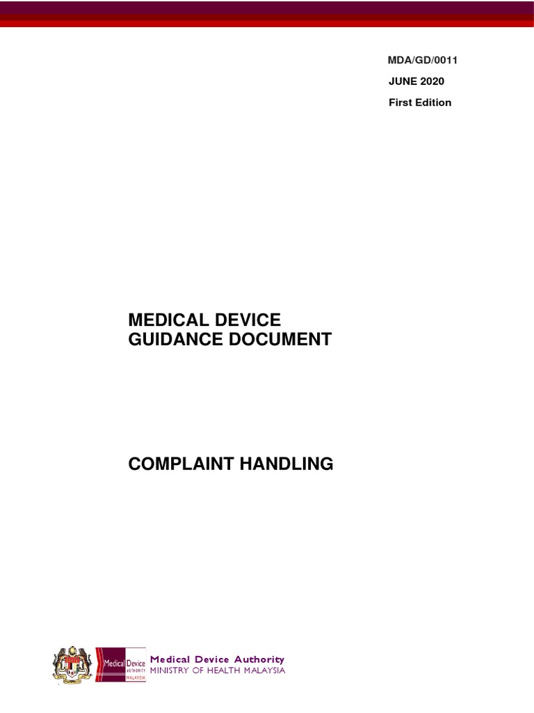 Medical Device Complaint Handling Guide | PDF | Medical Device | Health ...