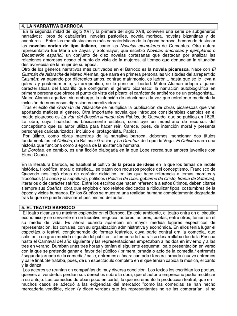 Características Barroco 2 | PDF | Barroco | Teatro