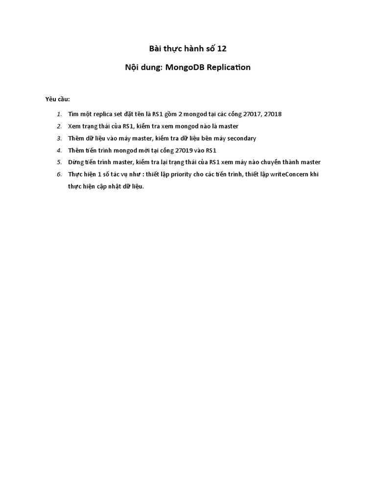 Lab 12 Mongodb Replication Pdf 0135