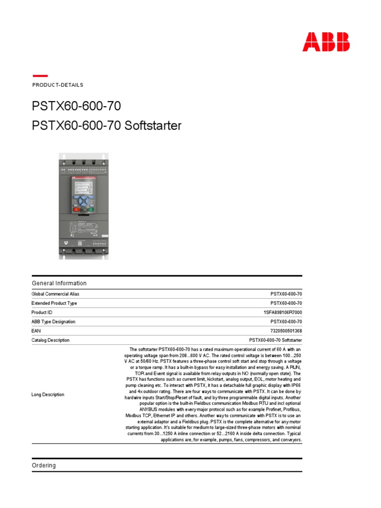 1SFA898106R7000 pstx60 600 70 | PDF | Power Supply | Relay