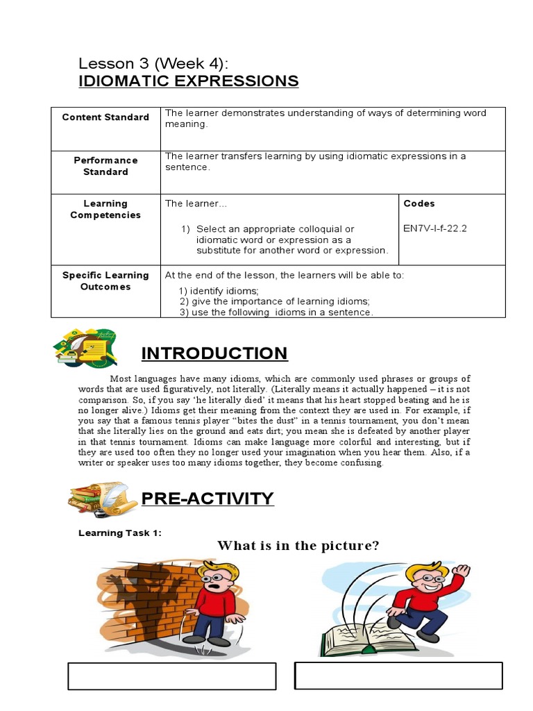 Lesson 3 | PDF | Idiom | Linguistics