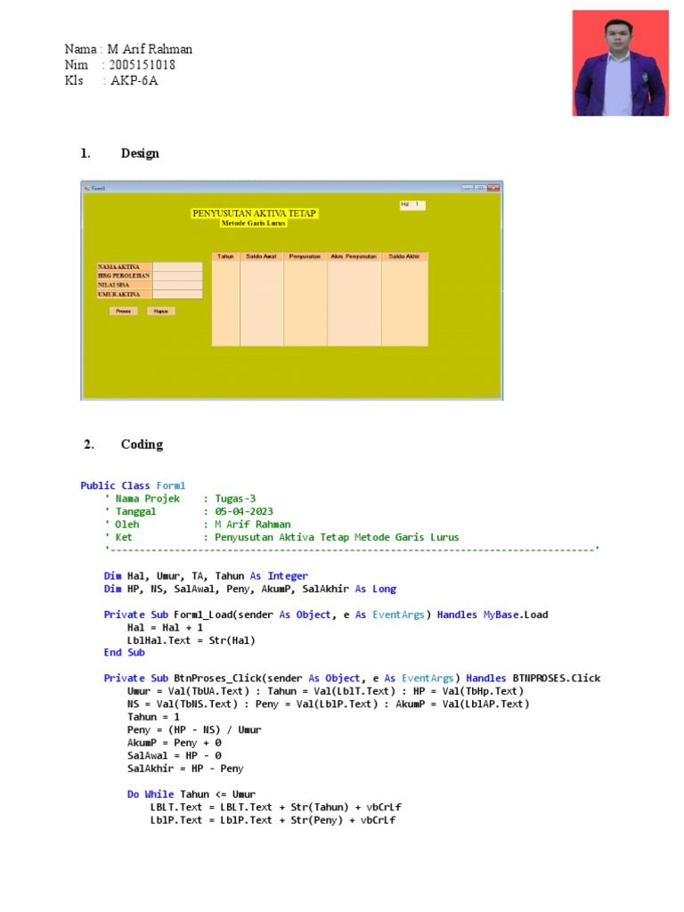 M Arif Rahman - Tugas 3 - Pemograman Akuntansi | PDF | Teaching Methods & Materials | Science ...
