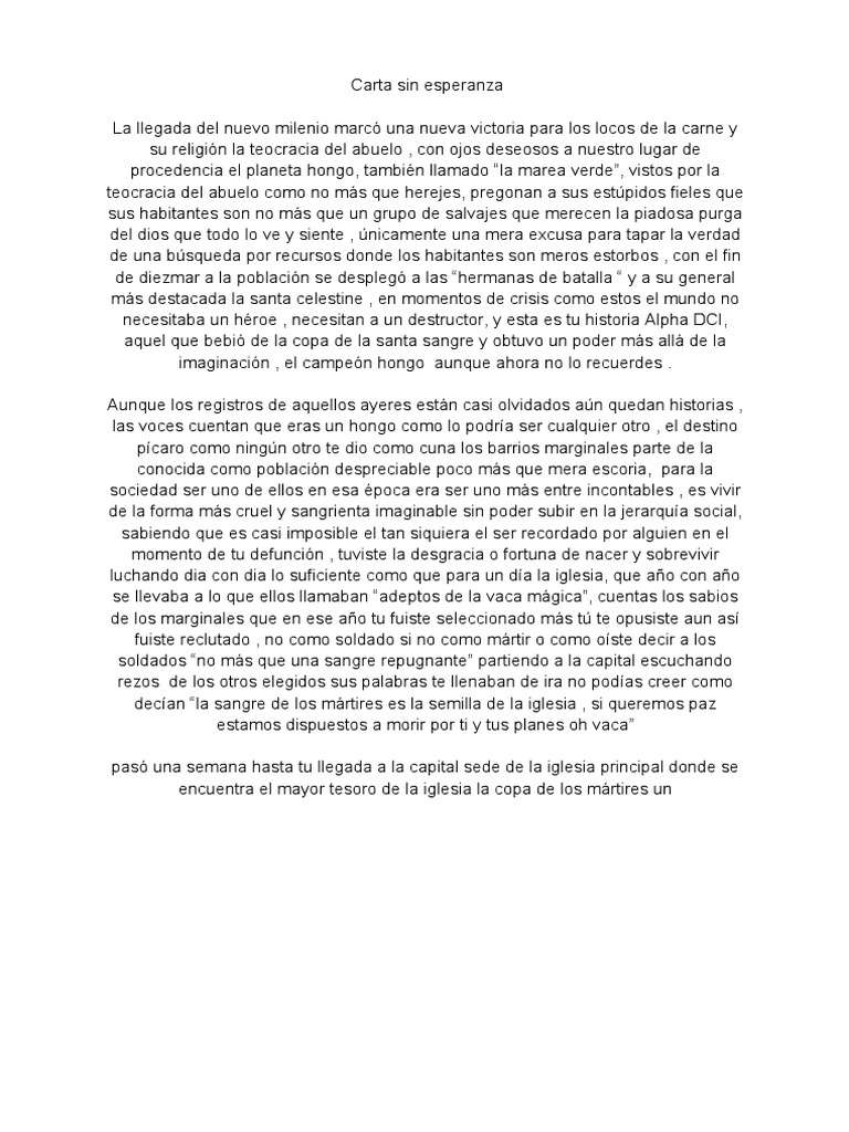 Carta Sin Esperanza | PDF