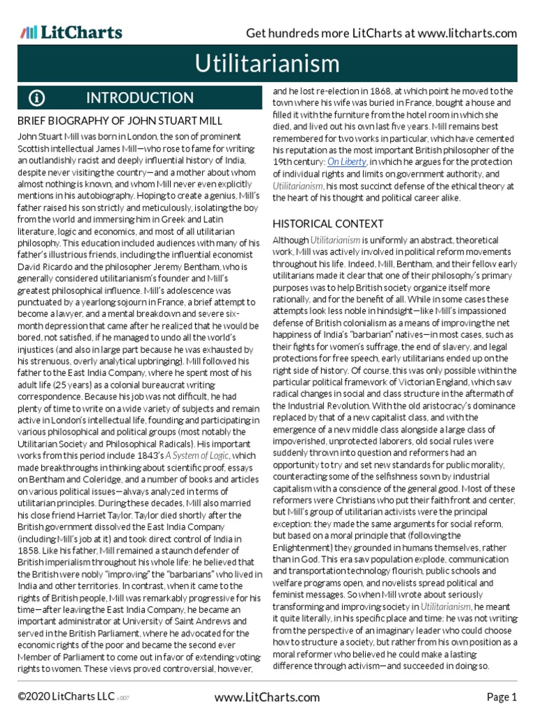 John Stuart Mill & Utilitarianism | PDF | Utilitarianism | Happiness