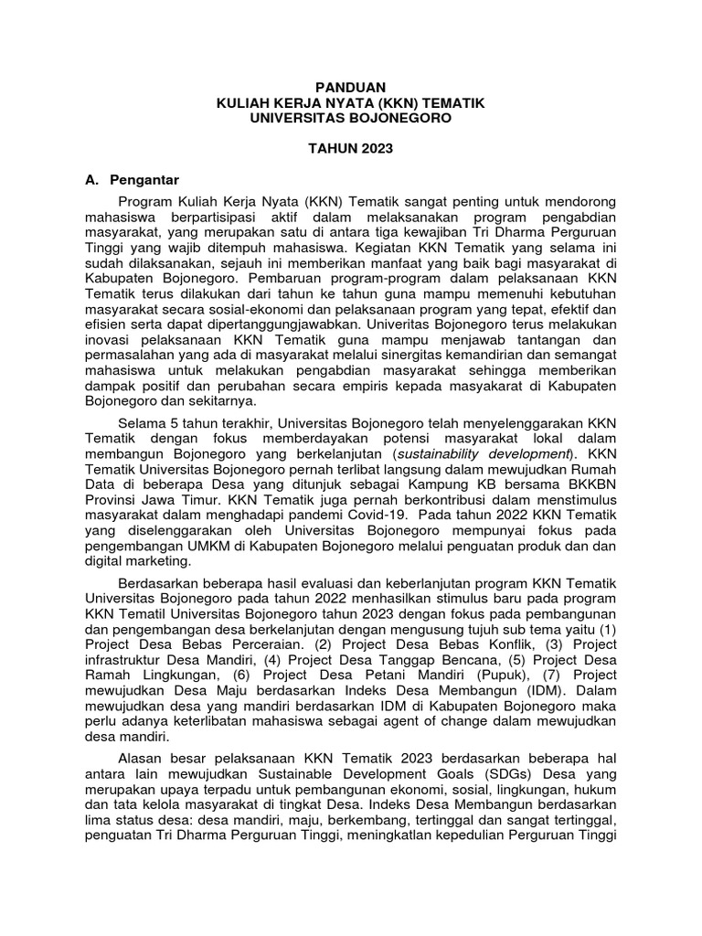 Buku Panduan KKN 2023 | PDF