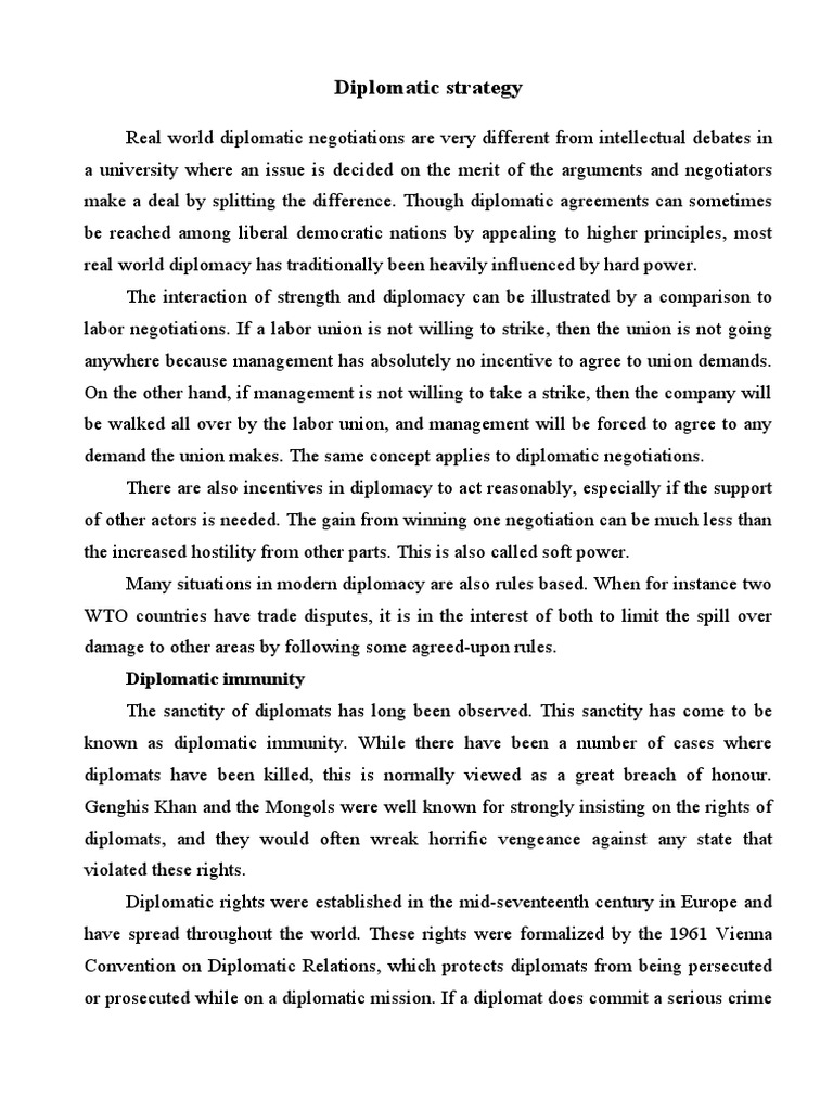 Diplomatic Strategy | PDF | Diplomacy | Espionage