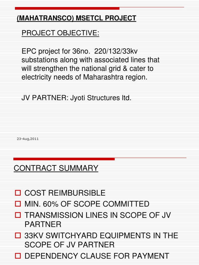 Msetcl Project 200811 | PDF | Electrical Substation | Risk