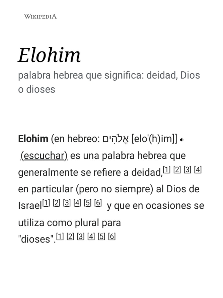 Significado de "Elohim" en Hebreo | PDF | Contenido bíblico | Mitología