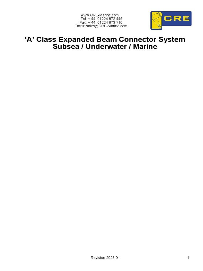 CRE Marine Subsea Connector Overview | PDF | Optical Fiber | Electrical ...