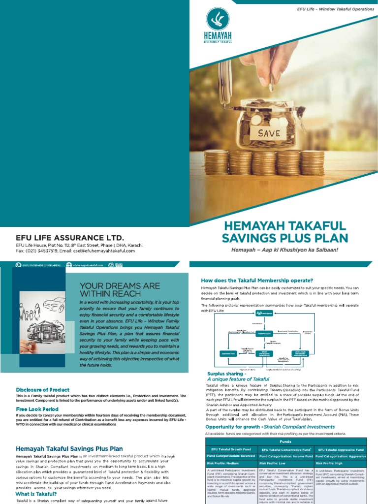 Hemayah Takaful Savings Plus Plan | PDF | Investing | Islamic Banking And Finance