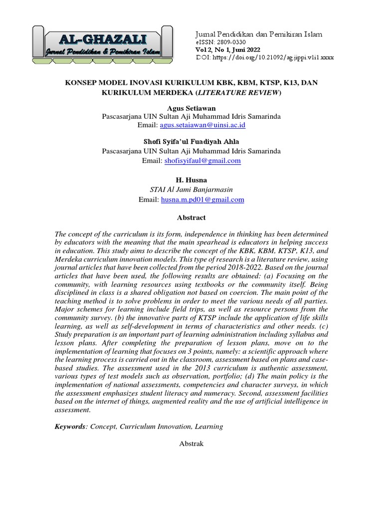 Konsep Model Inovasi Kurikulum KBK, KBM, KTSP, K13, Dan Kurikulum ...