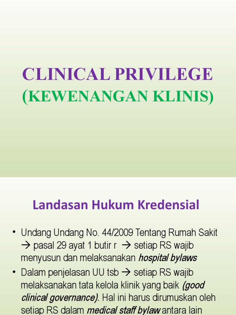 3.1. Clinical Privilege 9 Mei 2023 | PDF